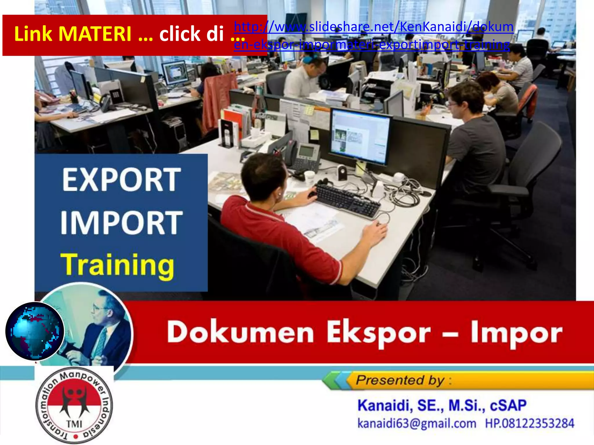 Pelaksanaan + Link-link Materi Training "Export-Import" | PPTX