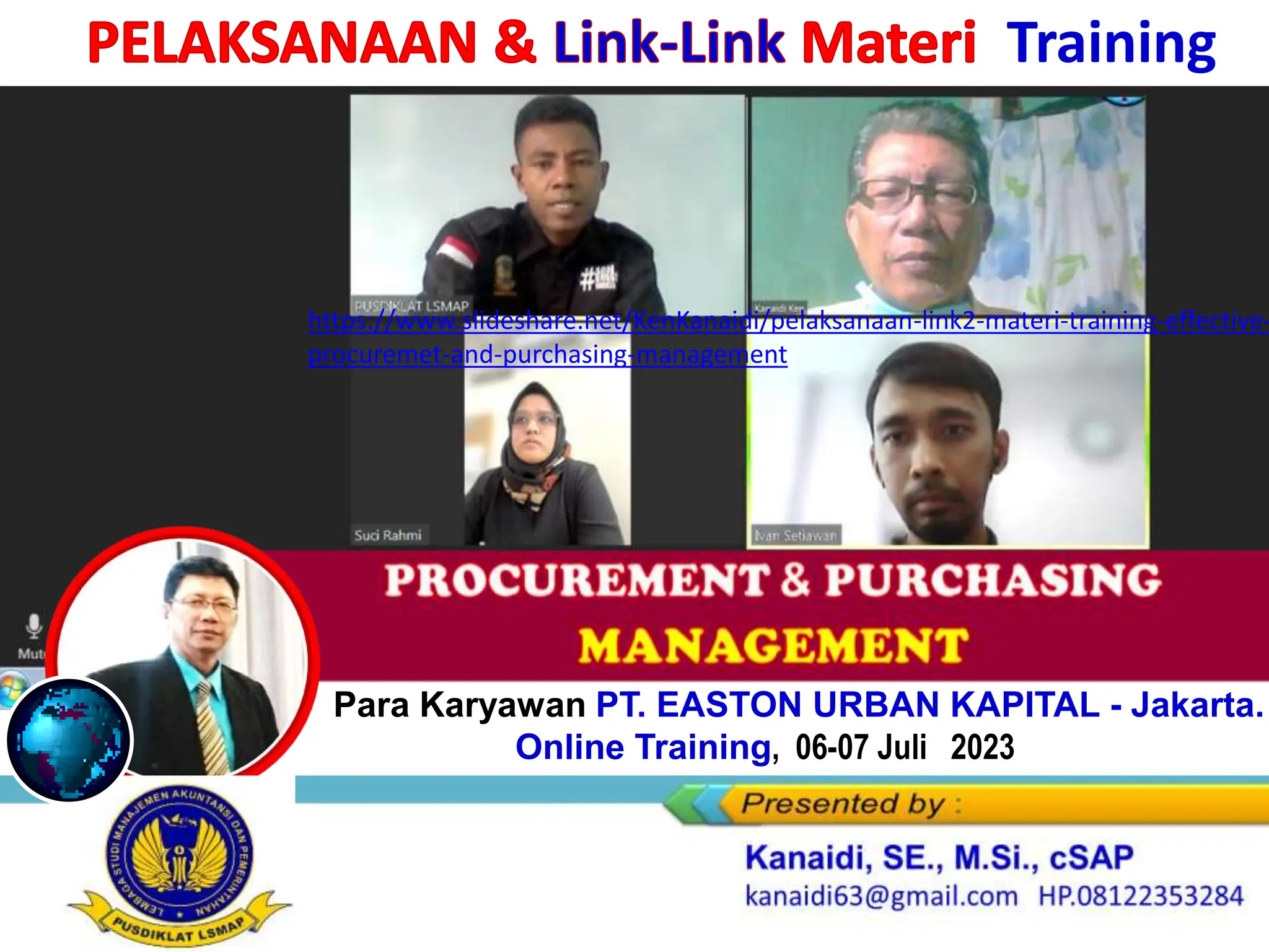 PELAKSANAAN + Link2 MATERI Training _"INTEGRATED PROCUREMENT MANAGEMENT ...