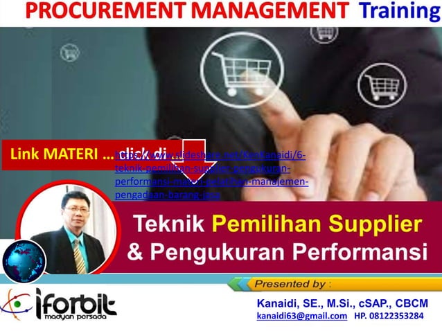 PELAKSANAAN + Link2 MATERI Training _"INTEGRATED PROCUREMENT MANAGEMENT". | PPT