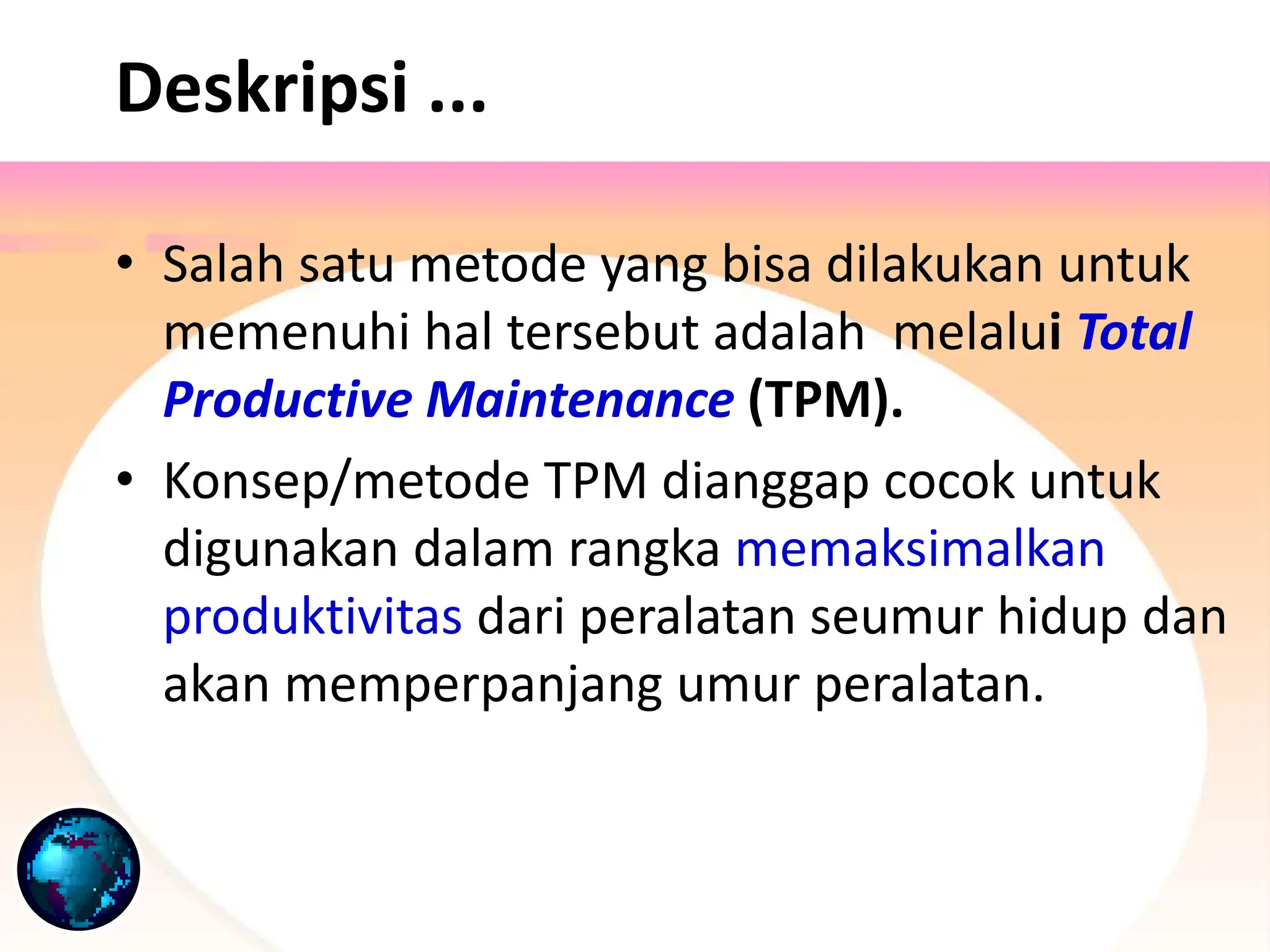 PELAKSANAAN & Link2 MATERI Training _"TOTAL PRODUCTIVE MAINTENANCE (TPM ...