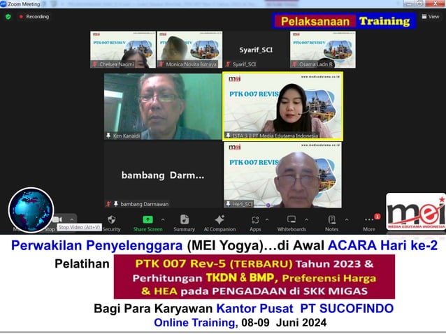 PELAKSANAAN + Link2 Materi Pelatihan_ "PTK 007 Rev-5 Tahun 2023 & Perhitungan TKDN, BMP ...