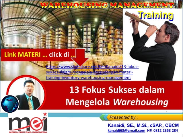 PELAKSANAAN (Online Training) + Link2 MATERI Training *Effective WAREHOUSING MANAGEMENT". | PPT
