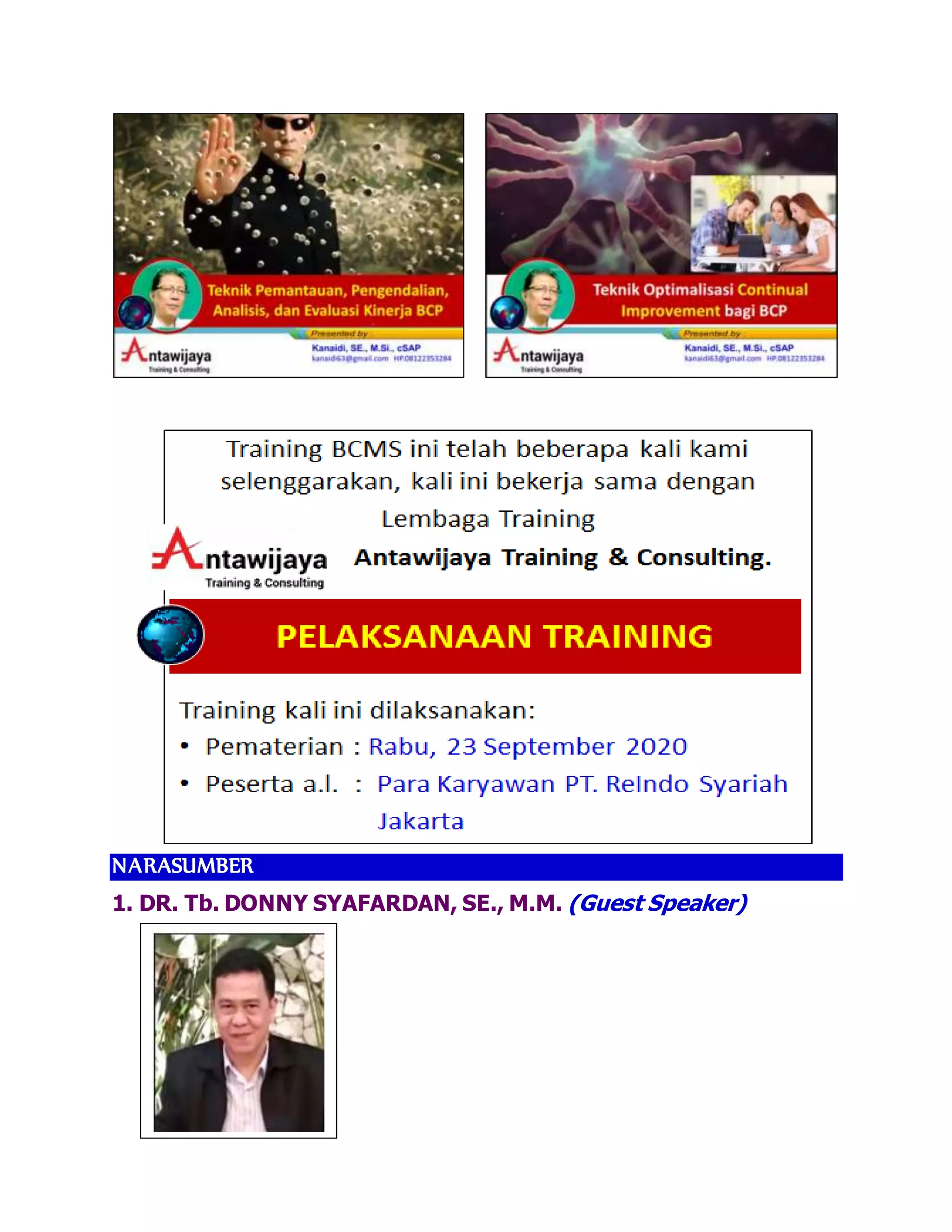 Pelaksanaan online training "BCMS (Business Continuity Management ...