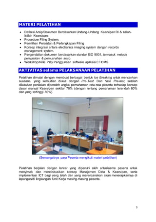 PELAKSANAAN Pelatihan "DATA & FILING MANAGEMENT", Karyawan PT TELKOM ...