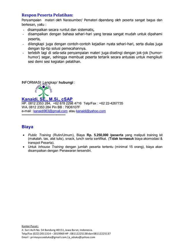 Pelatihan "Professional MC & PROTOKOLER" bagi Dosen POLMED | DOCX