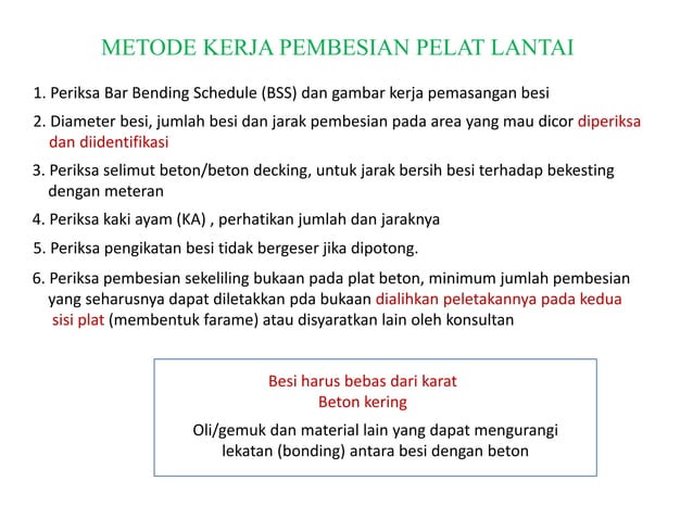 PELAKSANAAN PEMBESIAN PELAT LANTAI | PPTX