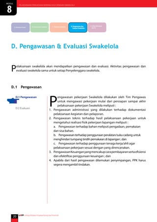 Pelaksanaan pengadaan barang jasa dengan swakelola | PDF