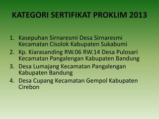 Pelaksanaan program kampung iklim di jawa barat | PDF