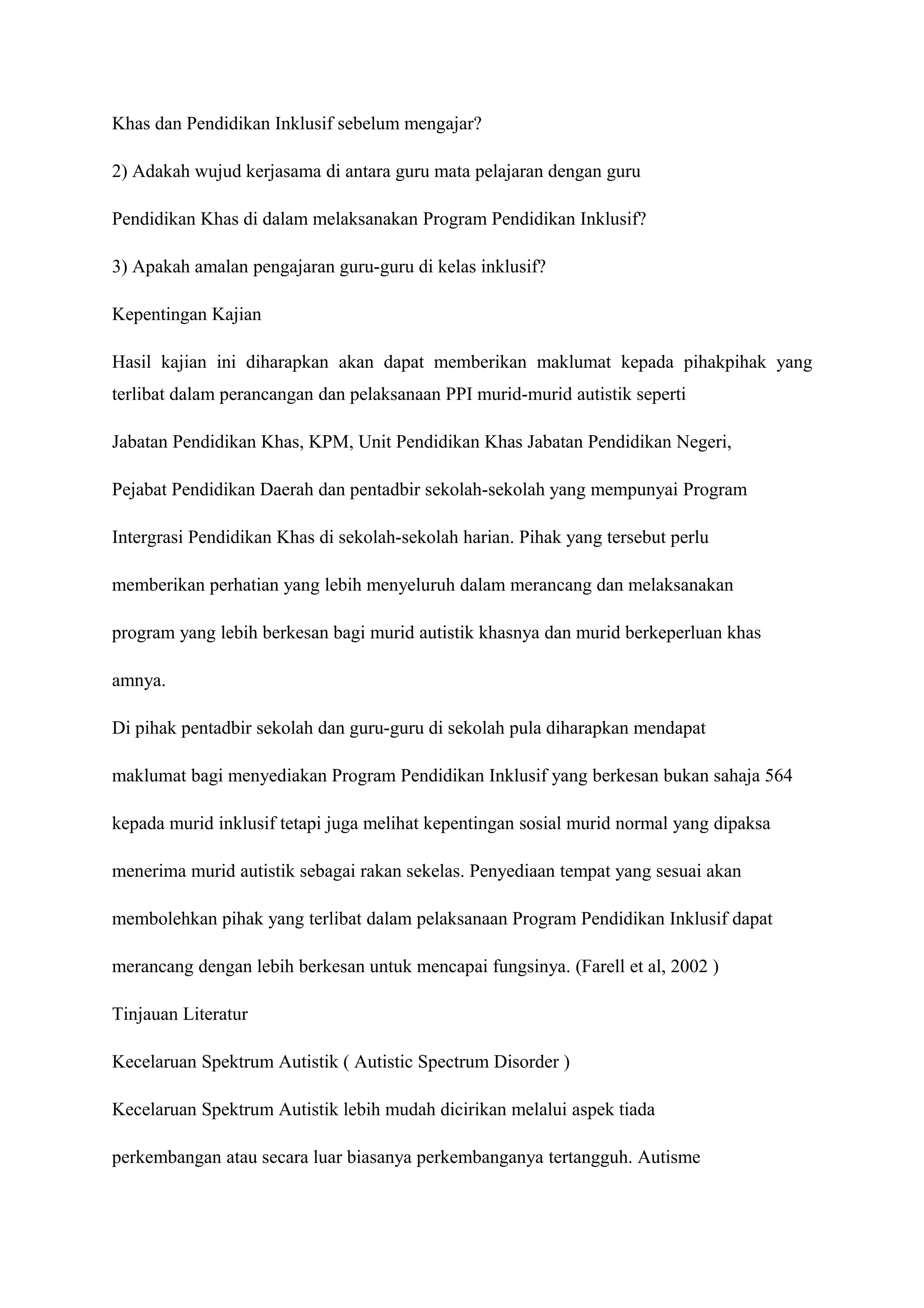 Pelaksanaan program pendidikan inklusif | DOC