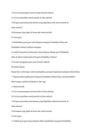 Pelaksanaan program pendidikan inklusif | DOC