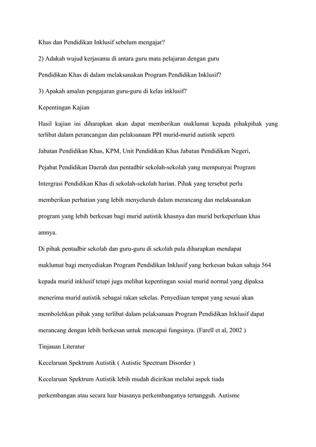 Pelaksanaan program pendidikan inklusif | DOC