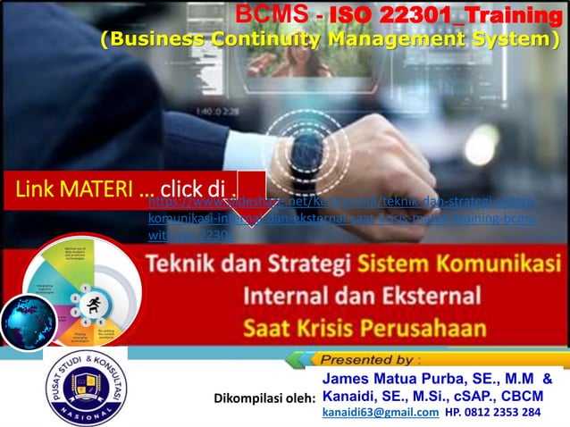 PELAKSANAAN + Link2 MATERI Training _"Business Continuity Management System (BCMS)". | PPT