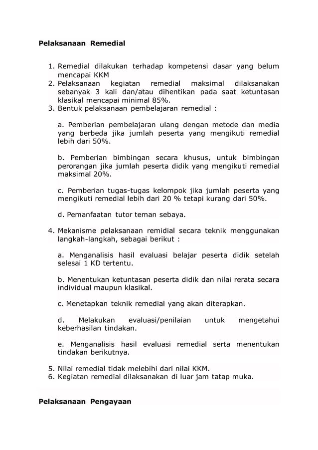 Pelaksanaan remedial | PDF