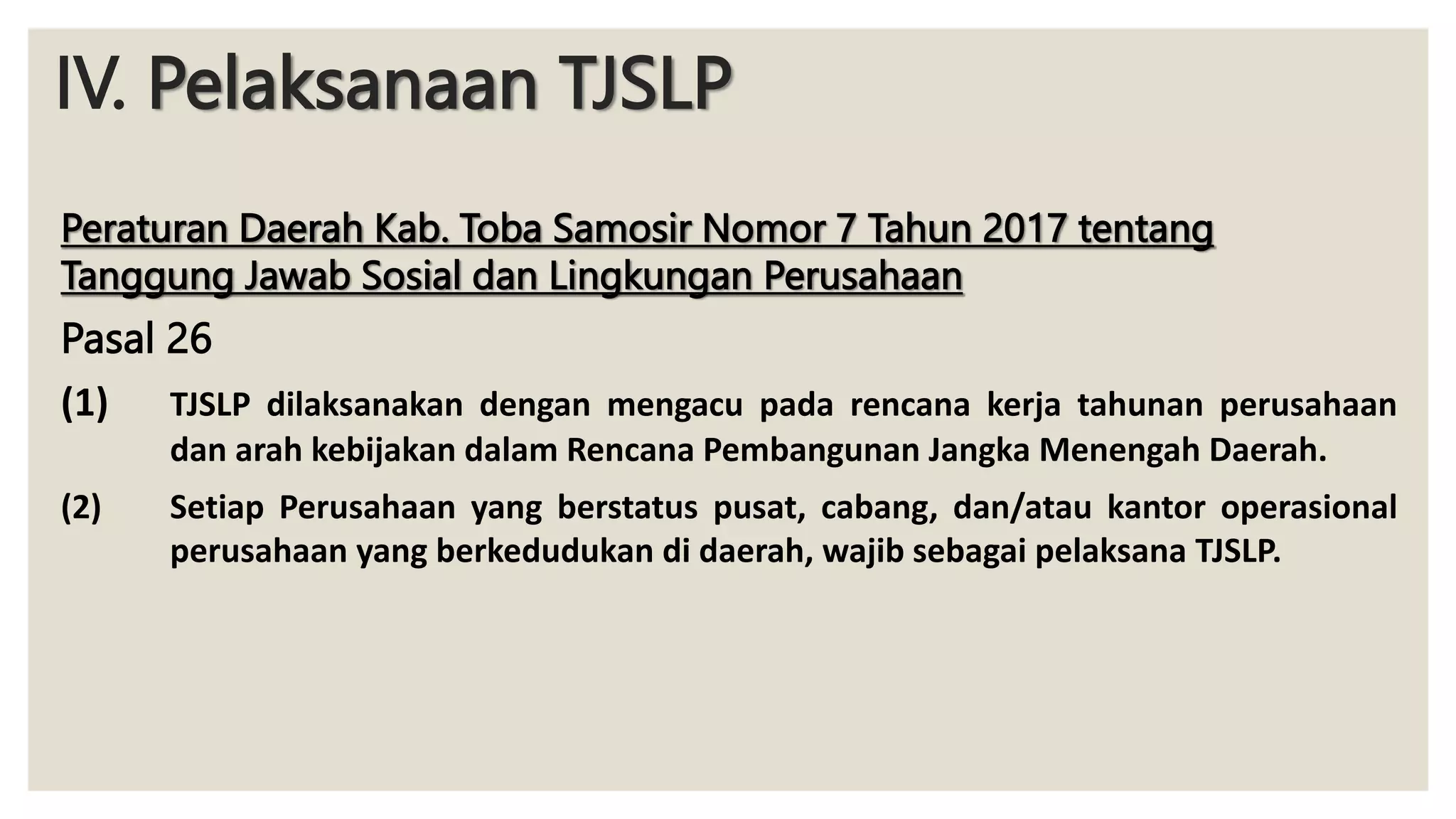 PELAKSANAAN TANGGUNG JAWAB SOSIAL DAN LINGKUNGAN PERUSAHAAN (.pptx