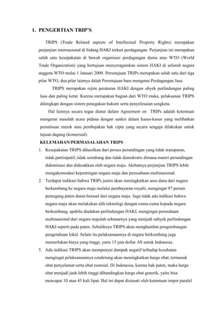 Pelaksanaan trip’s dan haki pada dunia bisnis di indonesia | PDF