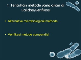 Langkah langkah Validasi Metode Analisis Mikrobiologi | PPTX