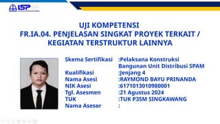 PELAKSANA BANGUNAN DISTRIBUSI SPAM - RAYMOND BAYU PRINANDA.pptx