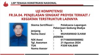 PELAKSANA LAPANGAN PEKERJAAN BANGUNAN GEDUNG MADYA MUHAMMAD ILHAM ...