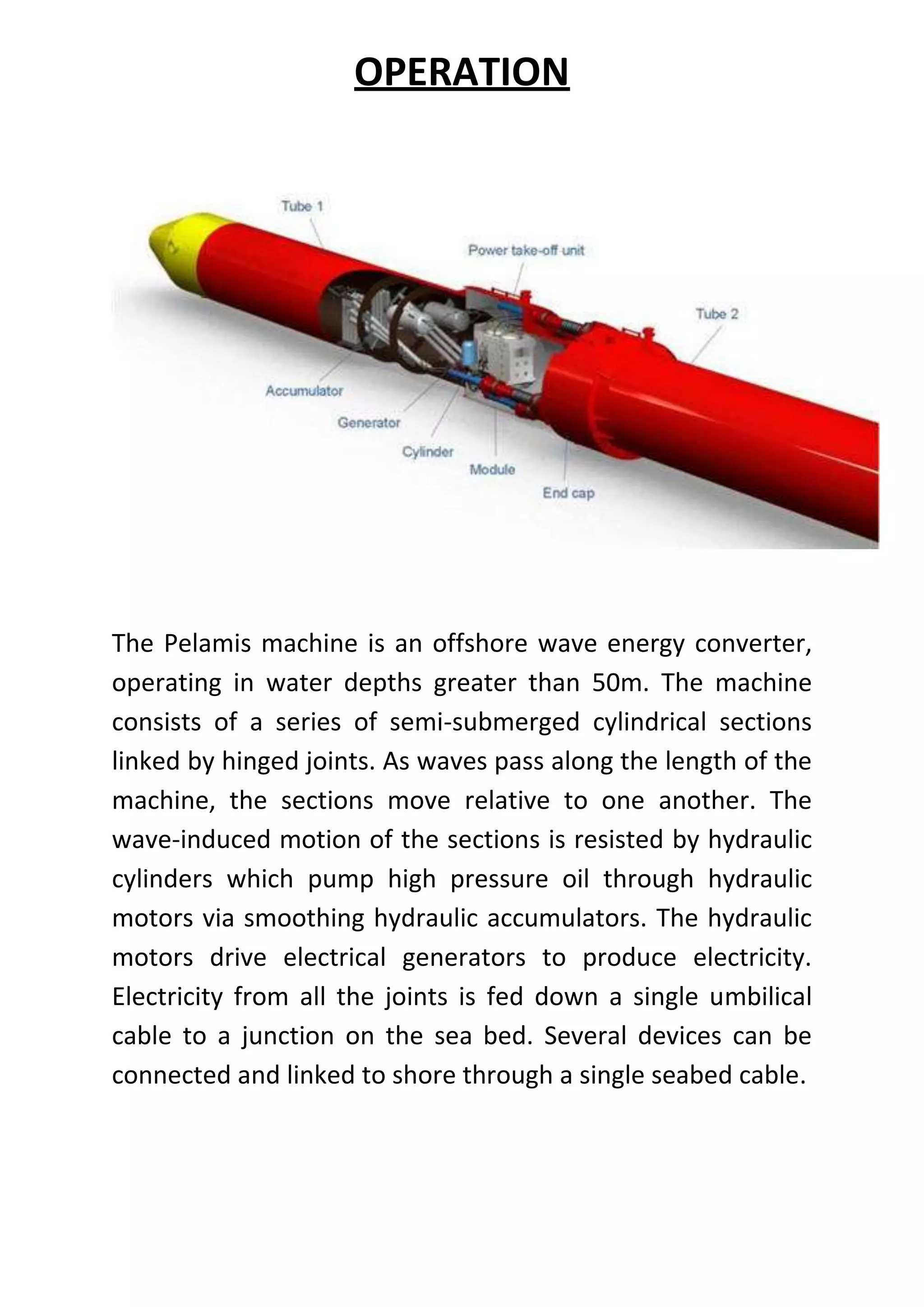 Pelamis wave energy converter seminar report | DOCX