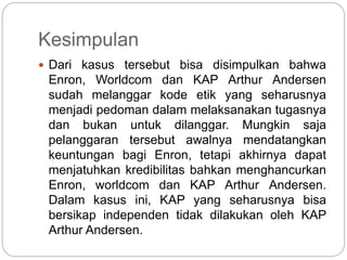 Kasus Enron dan Worldcom | PPTX