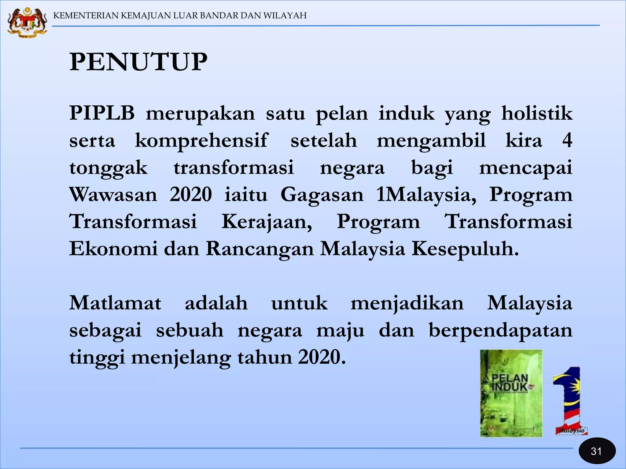 Pelan induk pembangunan luar bandar KKLW | PDF