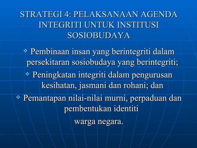 Pelan integriti nasional | PPT