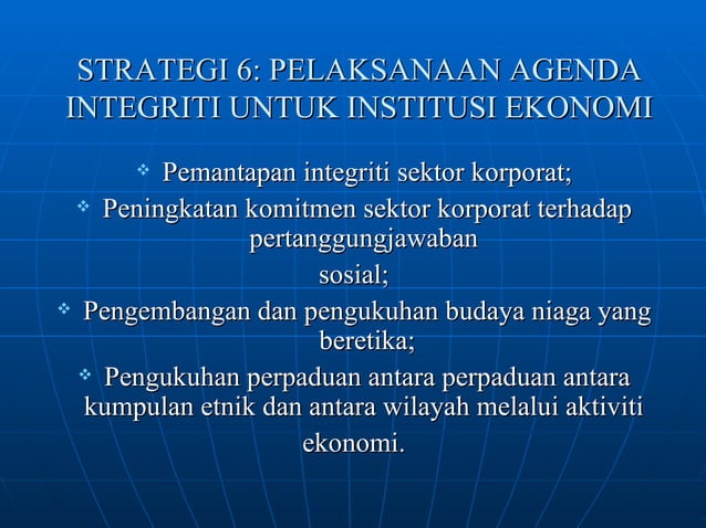 Pelan integriti nasional | PPT