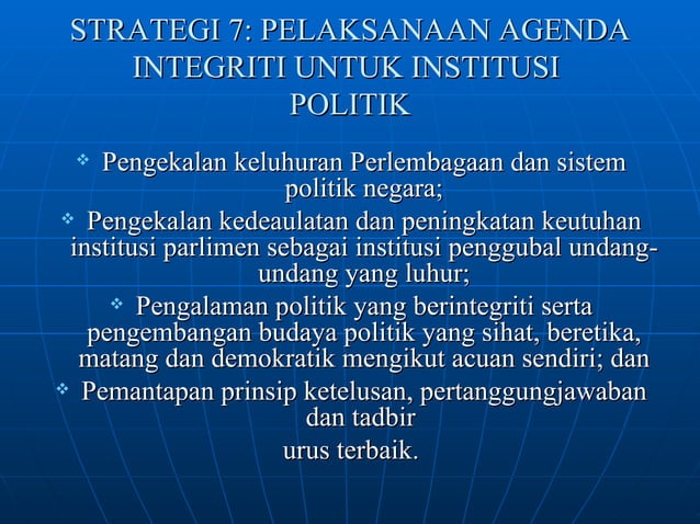 Pelan integriti nasional | PPT