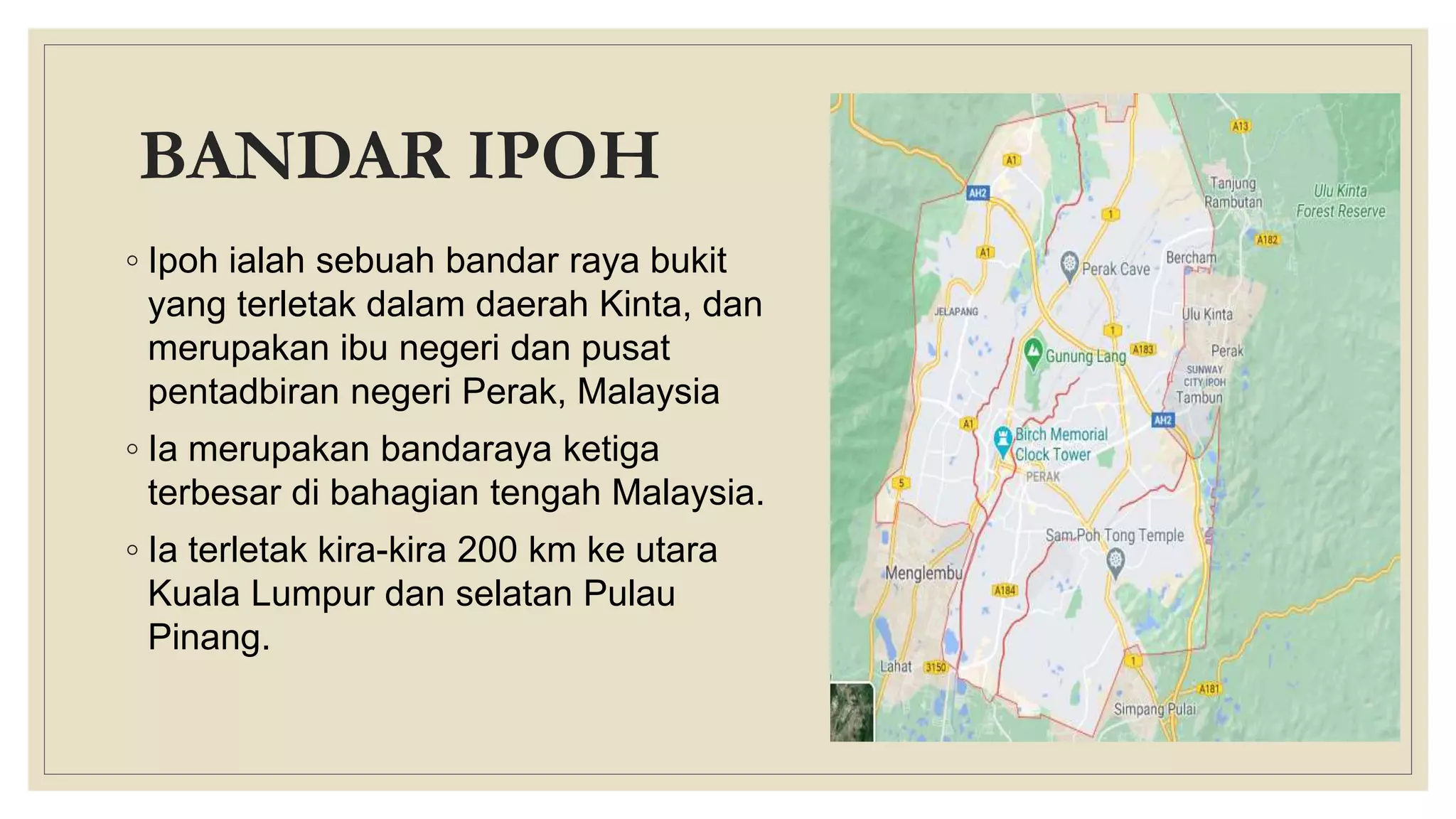 Pelan pembangunan bandar ipoh 30 tahun akan datang | PPTX