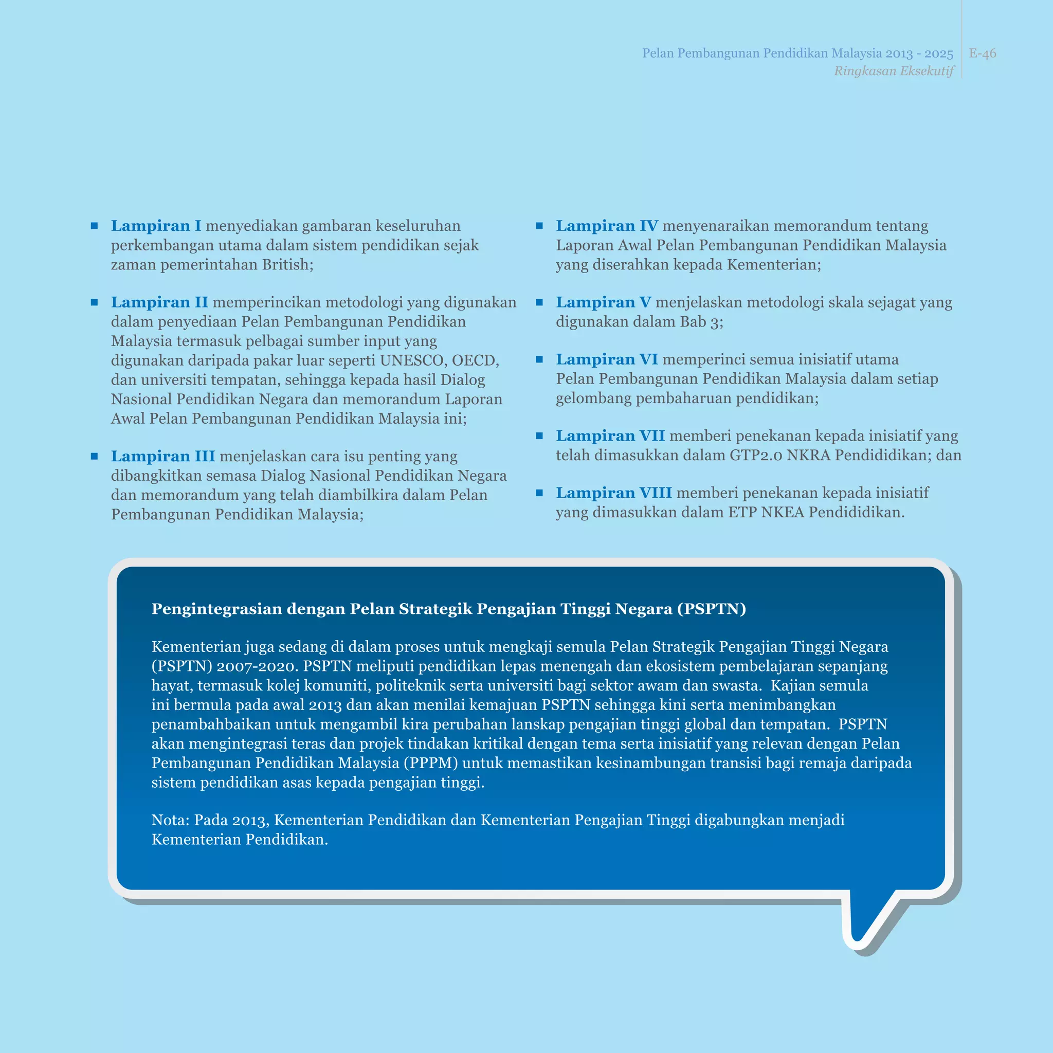 Pelan Pembangunan Pendidikan Malaysia 2013-2025(Ringkasan) | PDF