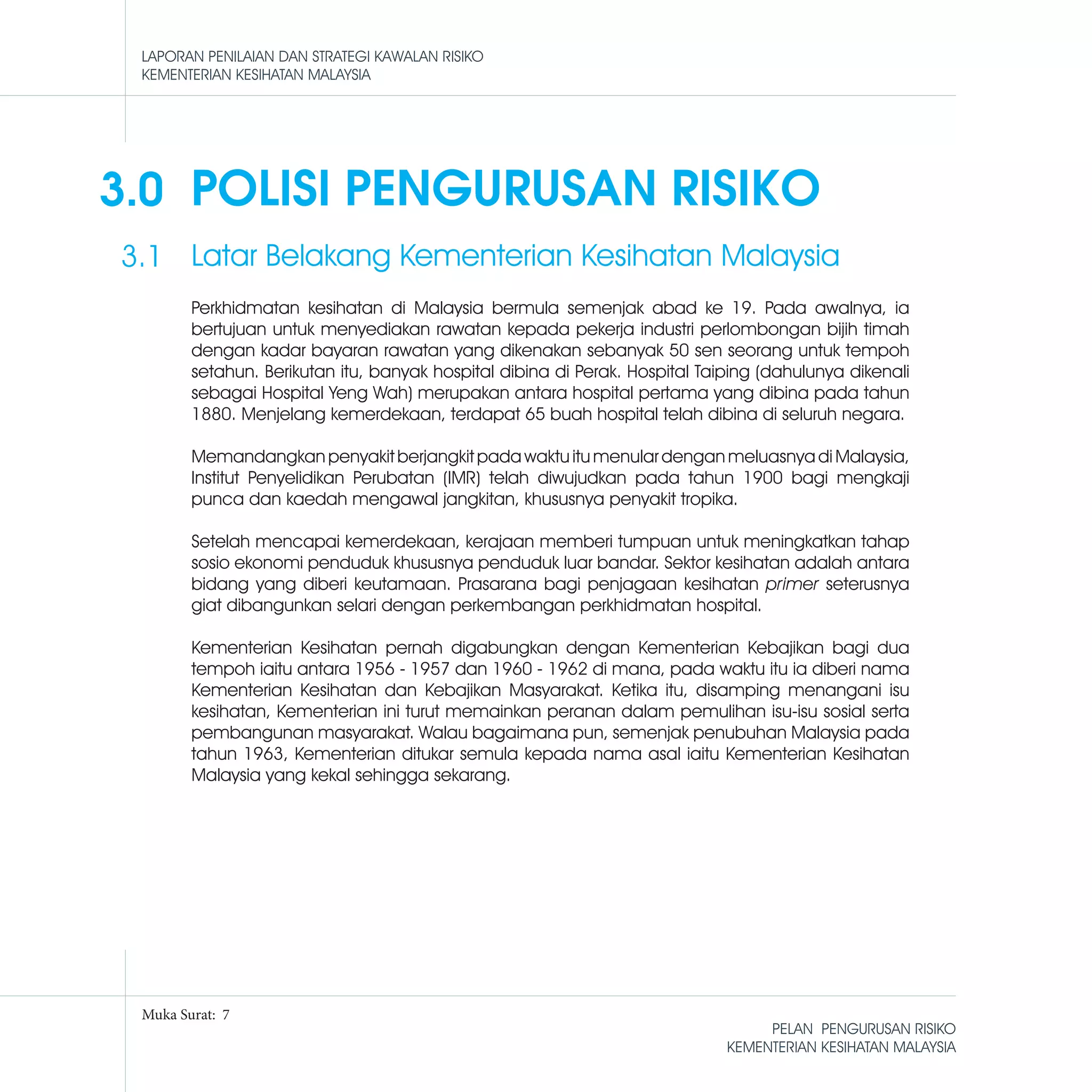 Pelan pengurusan risiko_kkm_2016-2020 | PDF