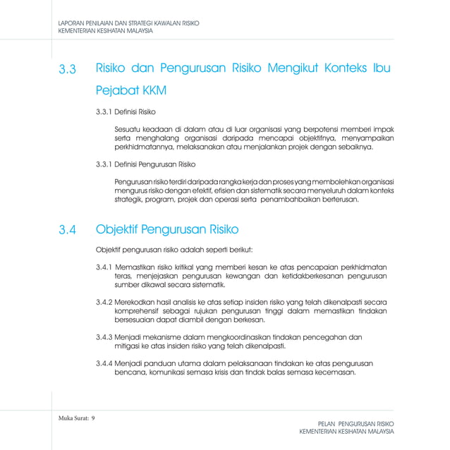 Pelan pengurusan risiko_kkm_2016-2020 | PDF