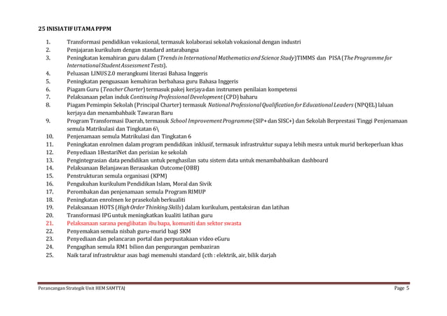 CONTOH PELAN STRATEGIK UNIT HEM | DOCX