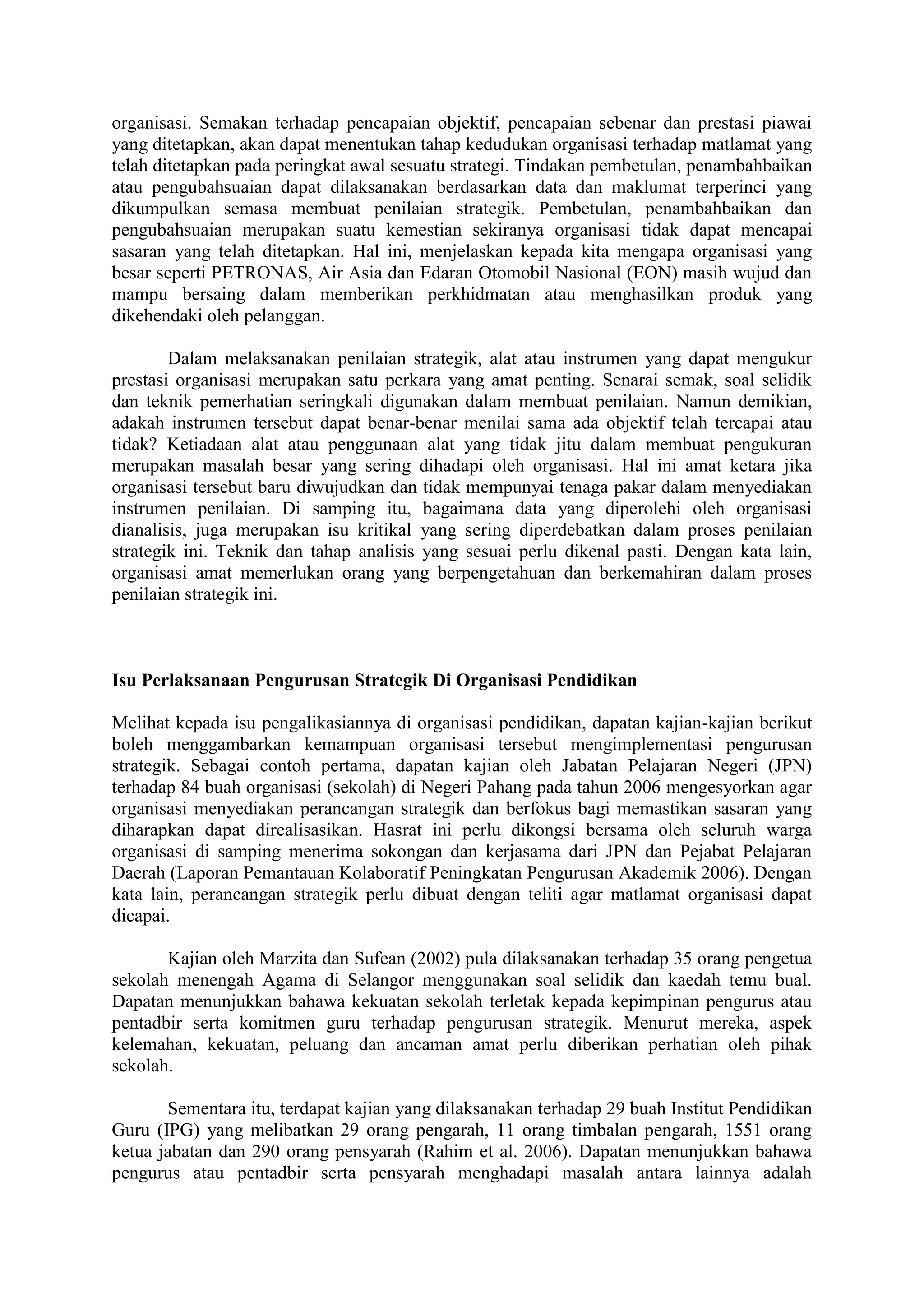 Pelan strategik lengkap | DOCX