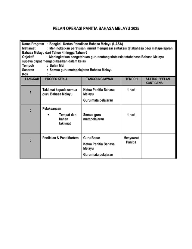 PELAN STRATEGIK PANITIA BAHASA MELAYU 2025.docx
