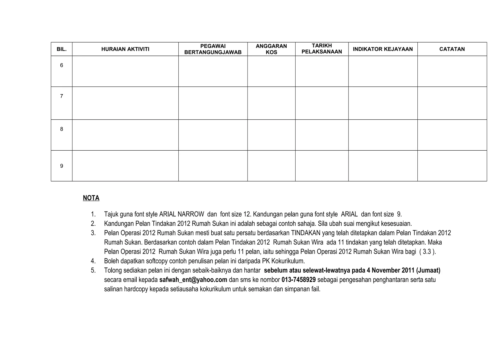 Pelan tindakan 2017 unit sukan (rumah sukan) | DOC