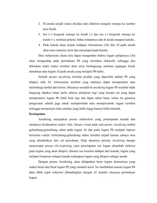 Pelapisan Alumunium Pada Logam Timbal!!! | PDF