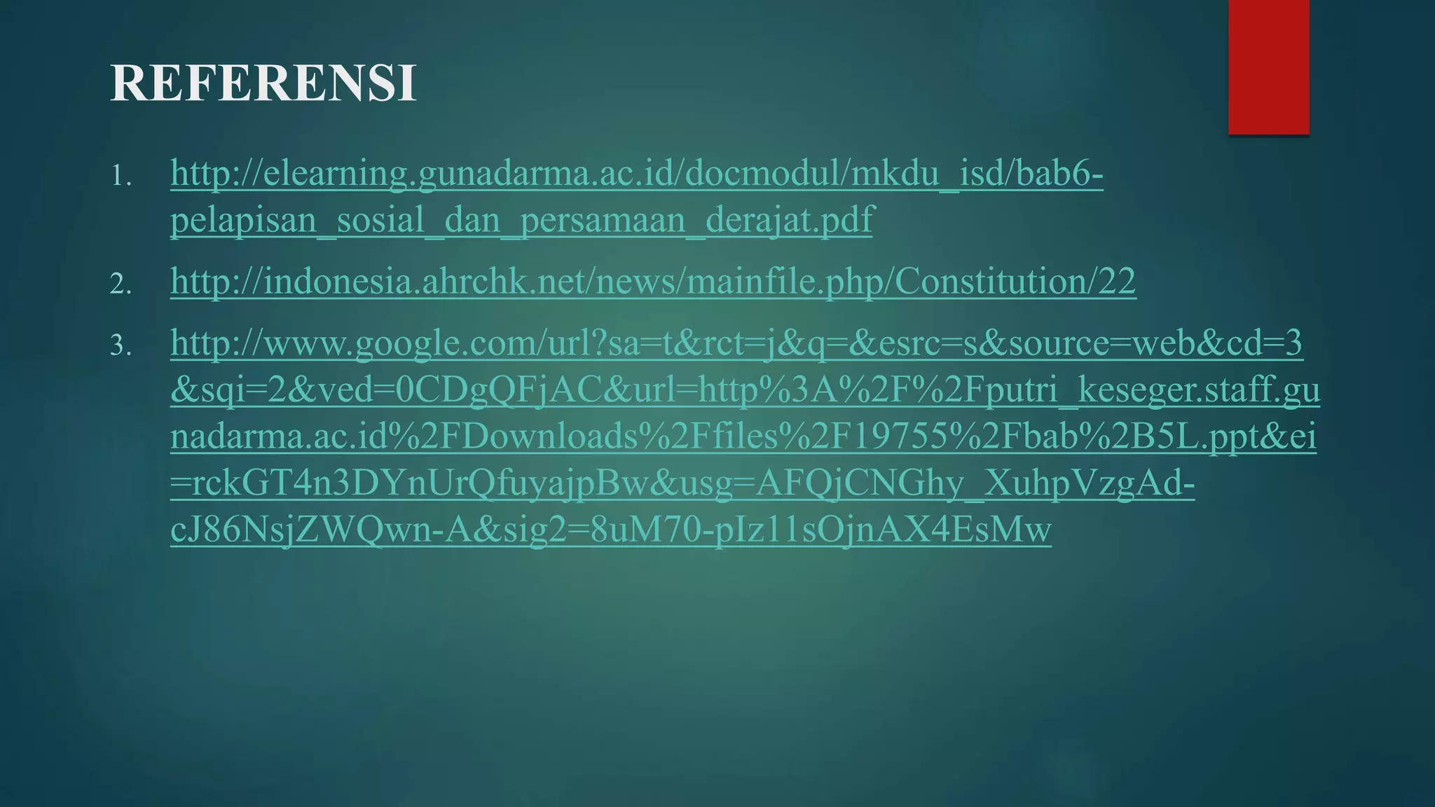 Pelapisan sosial dan kesamaan derajat | PPTX