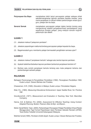 Pelaporan dan isu_penilaian t8 | PDF