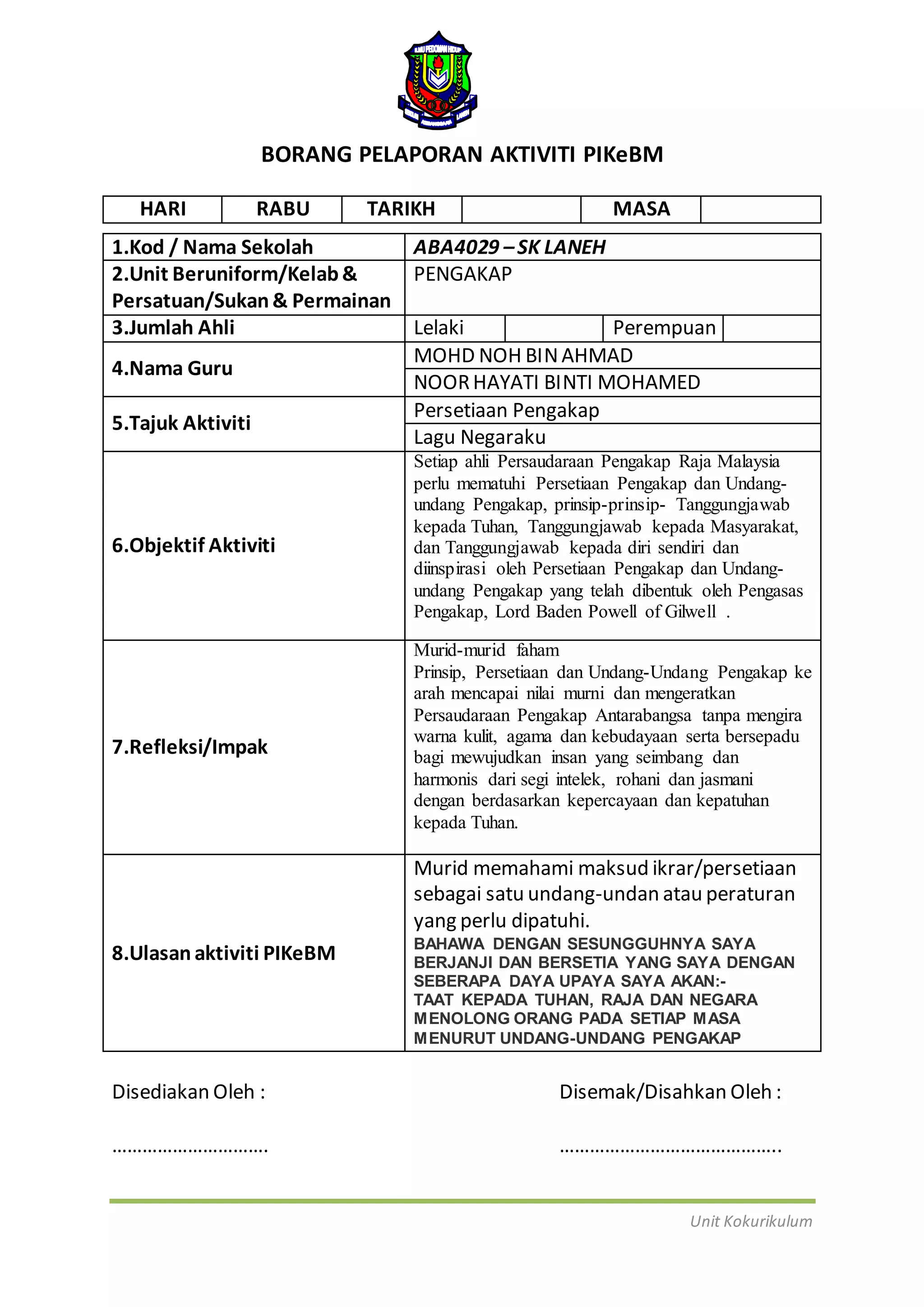 P elaporan pi kebm | DOCX