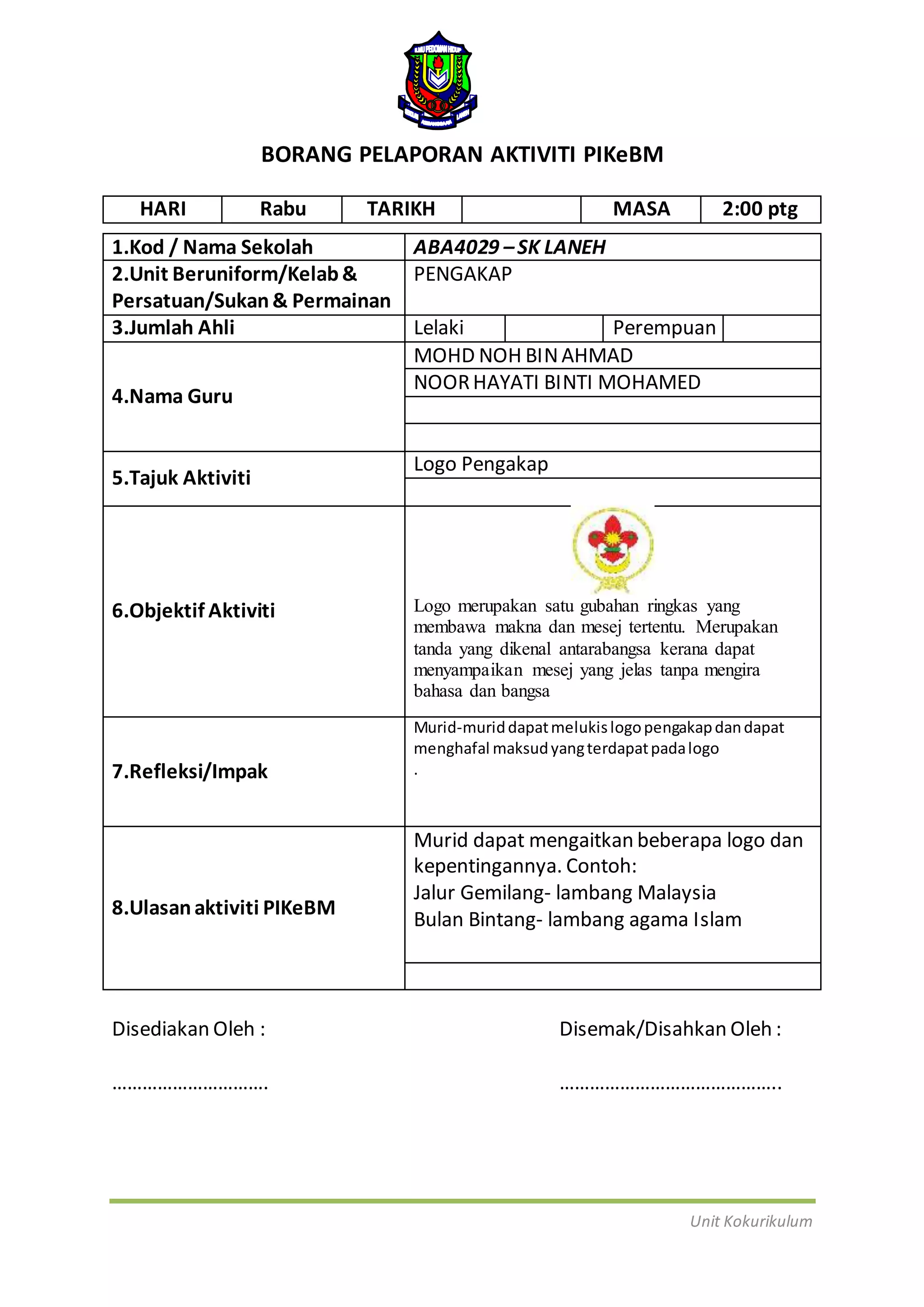 P elaporan pi kebm | DOCX