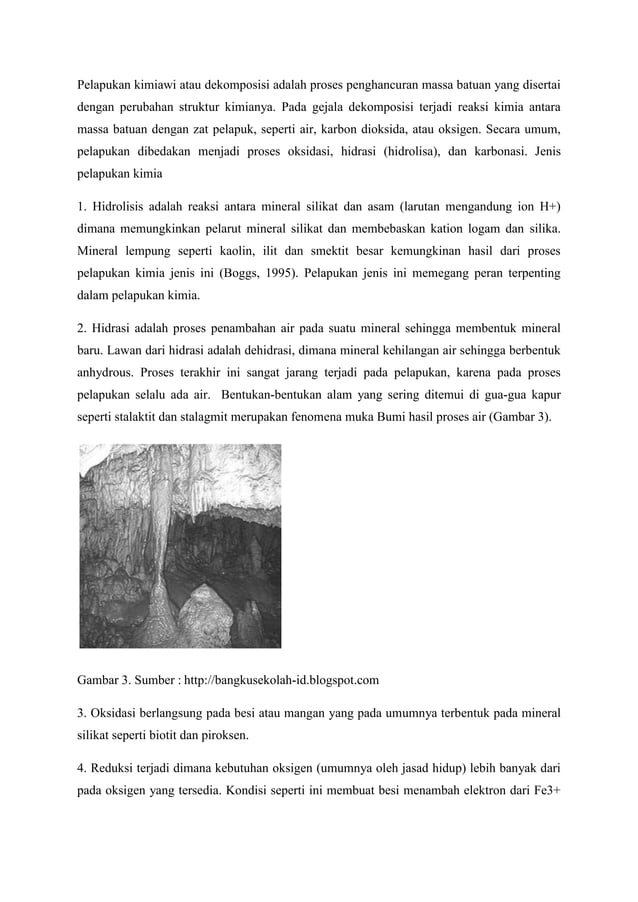 Pelapukan mekanik dan Pelapukan kimiawi | DOCX