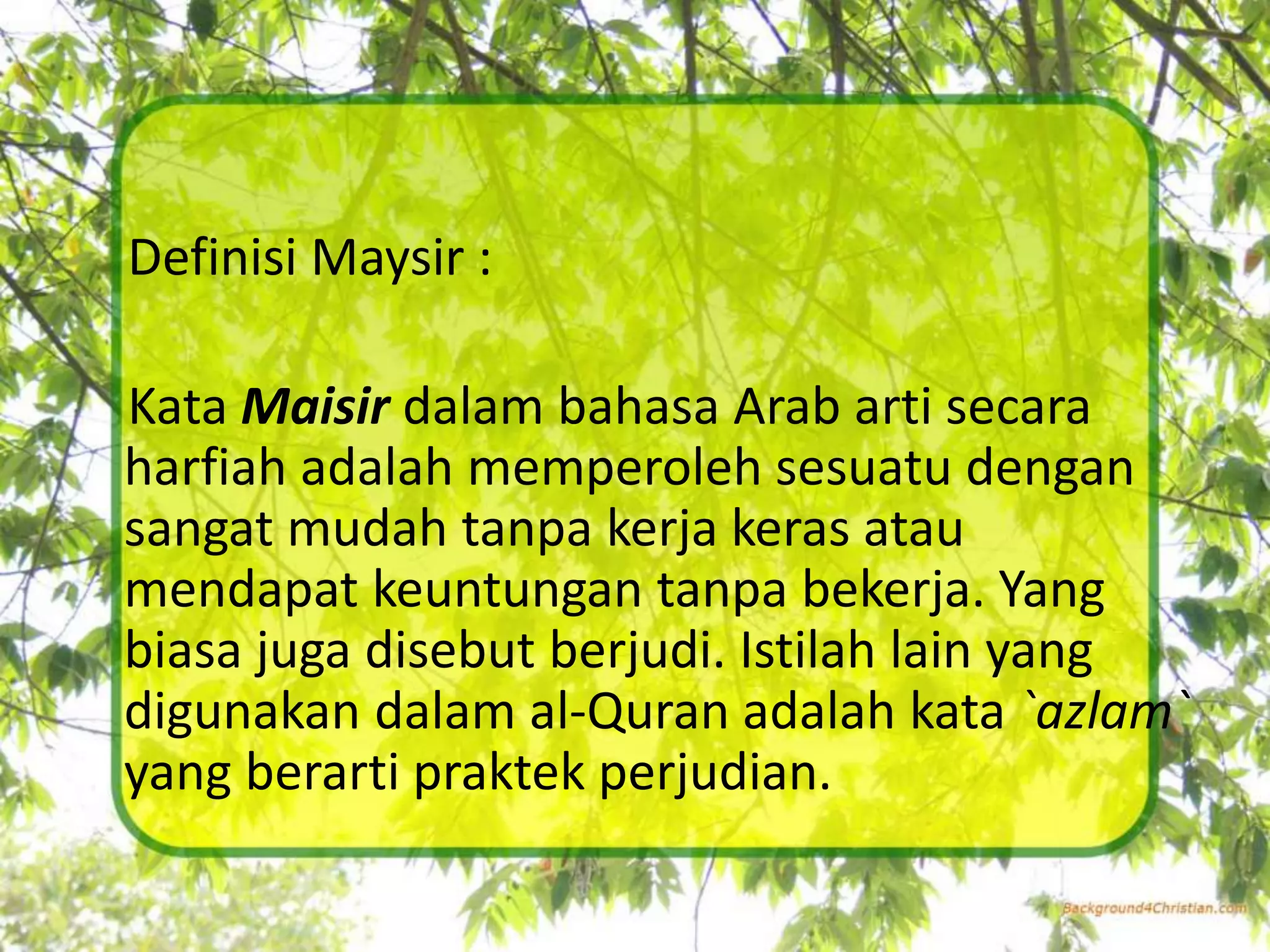 Pelarangan yang gharar dan maysir | PPTX