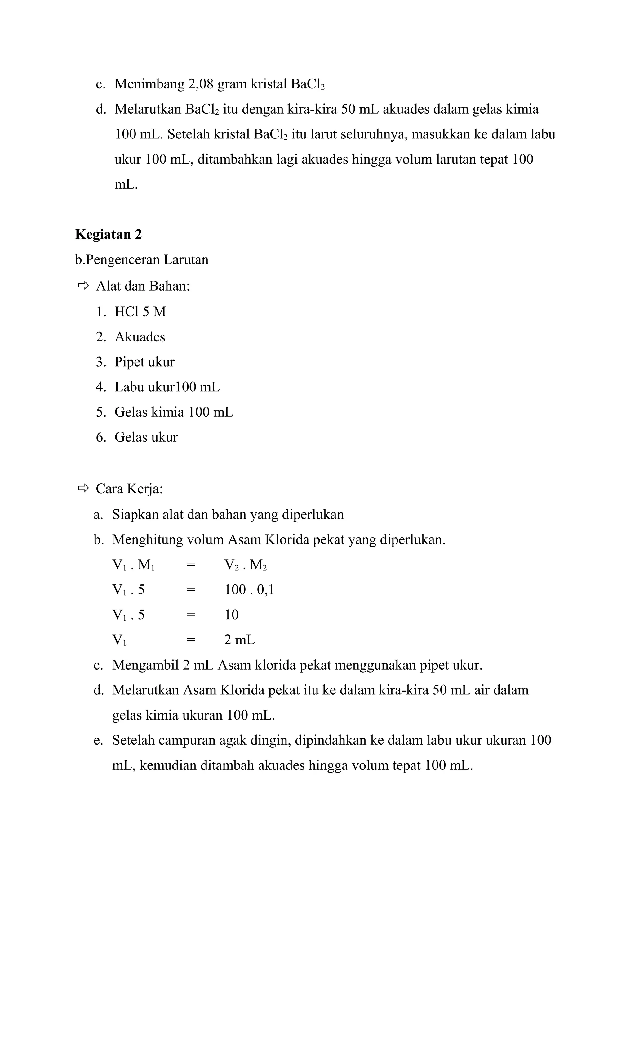 Pelarutan dan pengenceran zat | DOC