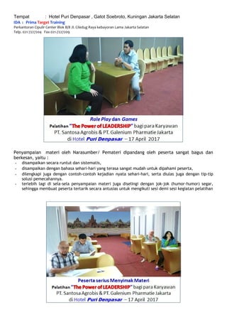 Pelatihan The Power of LEADERSHIP | DOC