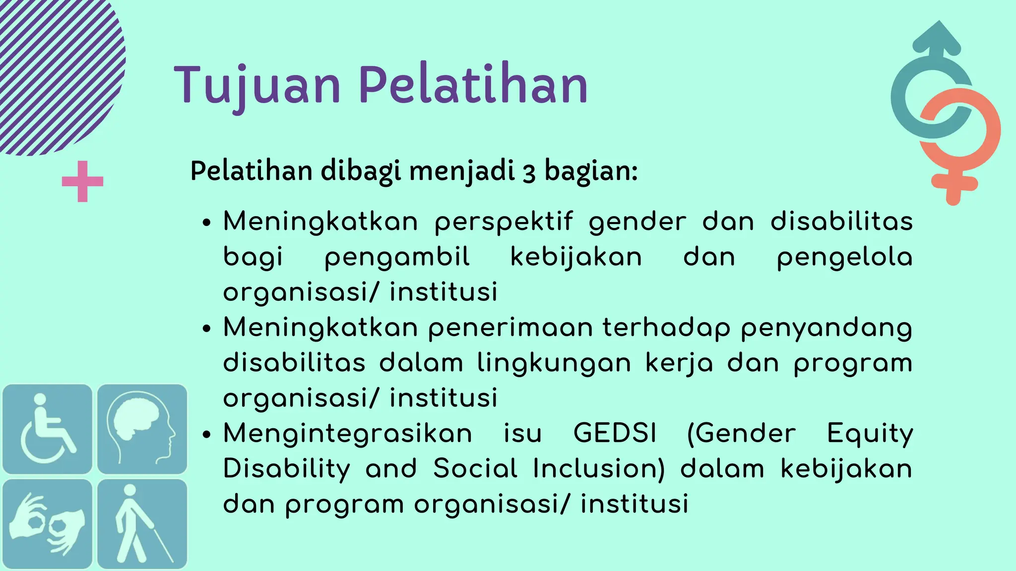pelatihan Gender equality, disability, social | PPT