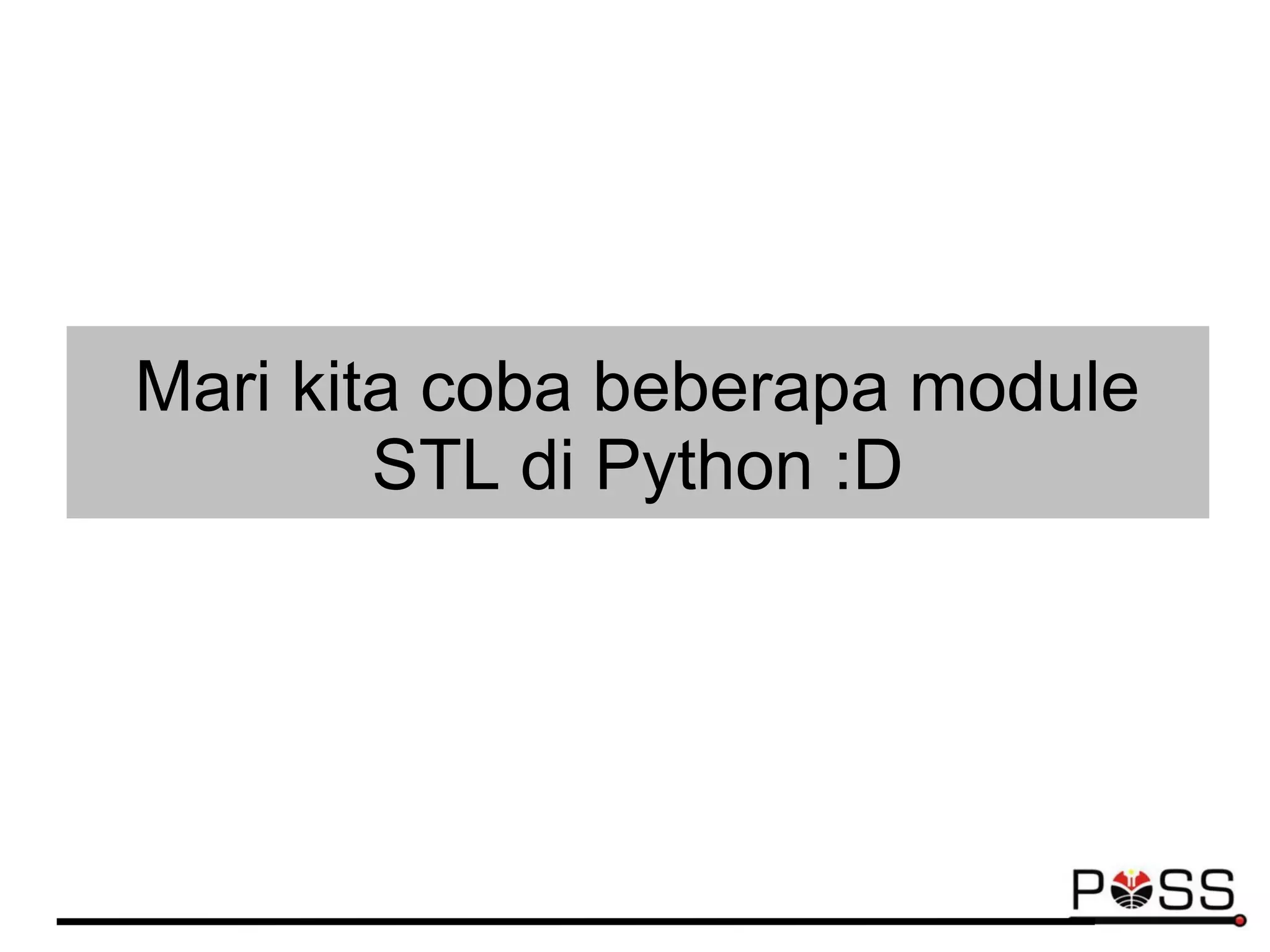 Pelatihan Python Standard Library | PDF