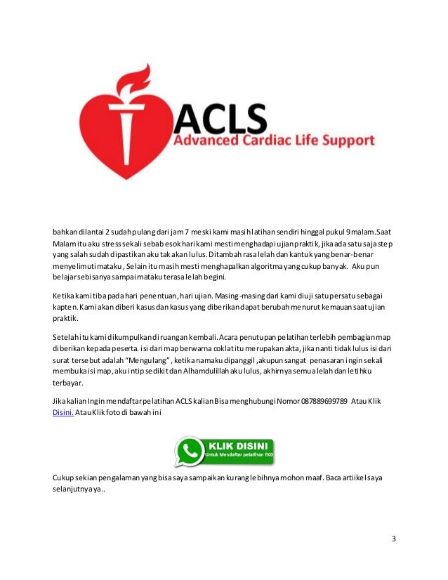 Pelatihan ACLS | 087889699789 | Pelatihan acls perki jaya