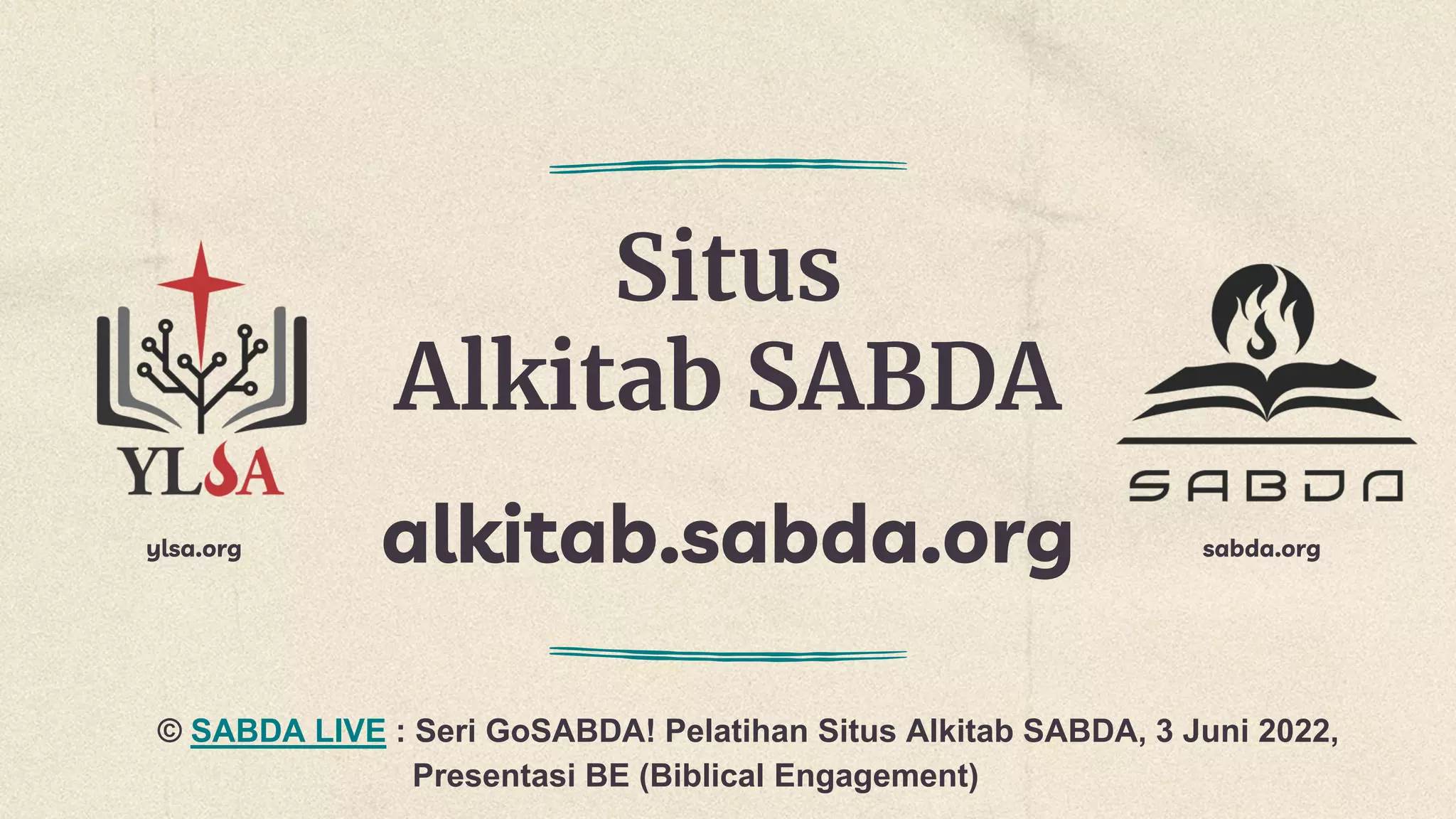 GoSABDA! Pelatihan Alkitab SABDA! | PPT