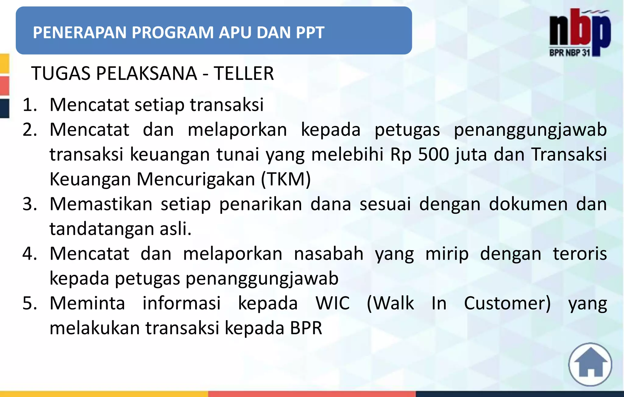Sosialisasi APU - PPT BPR NBP 31 | PPTX